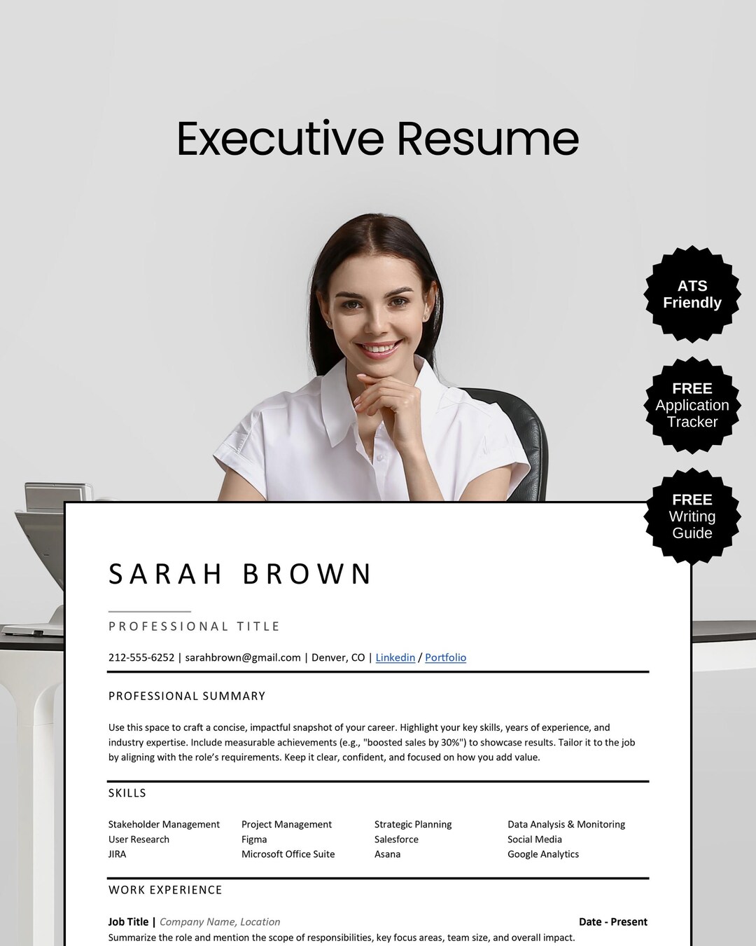 ATS Optimized Resume Template, Resume Kits, ATS Resume With Summary and ...