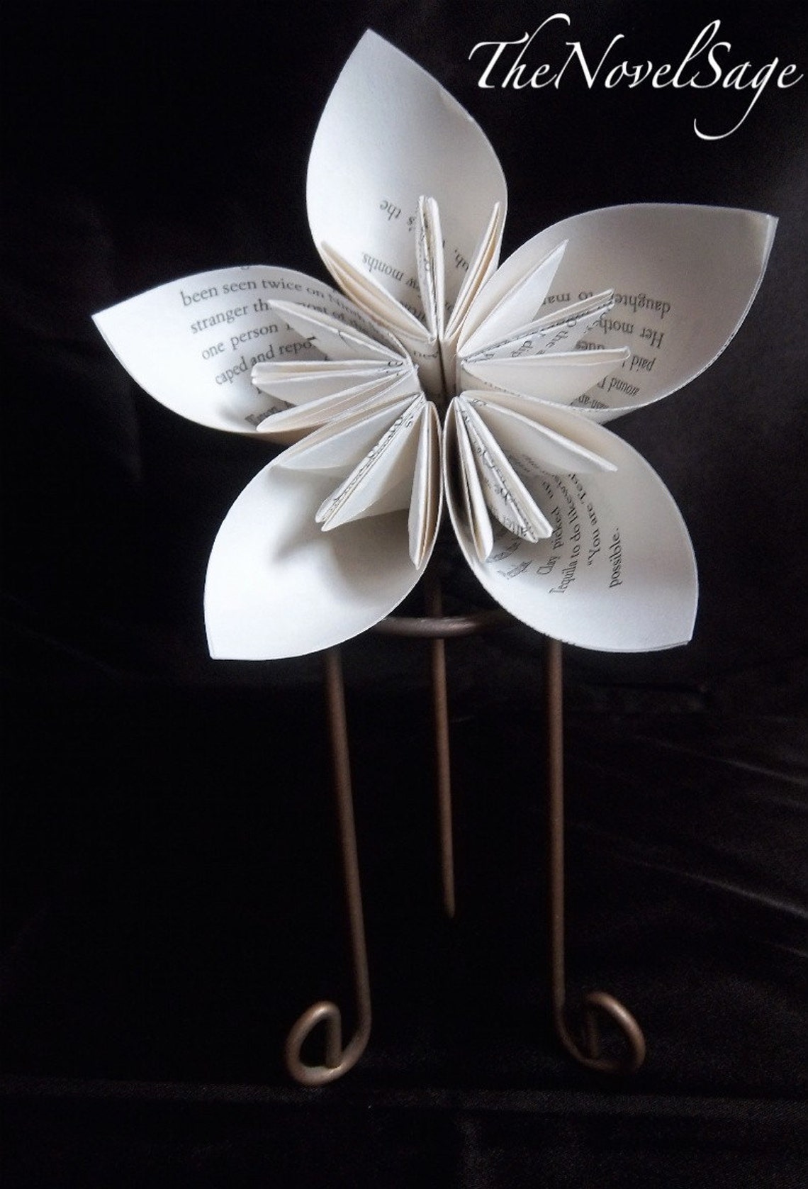 A Salvaged Book Paper Origami Kusudama Flower - Etsy