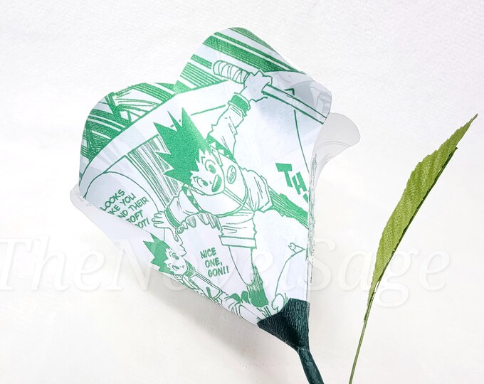 Hxh Manga Book Page Paper Rose, Anime Gift Idea, Anime Home Decor ...