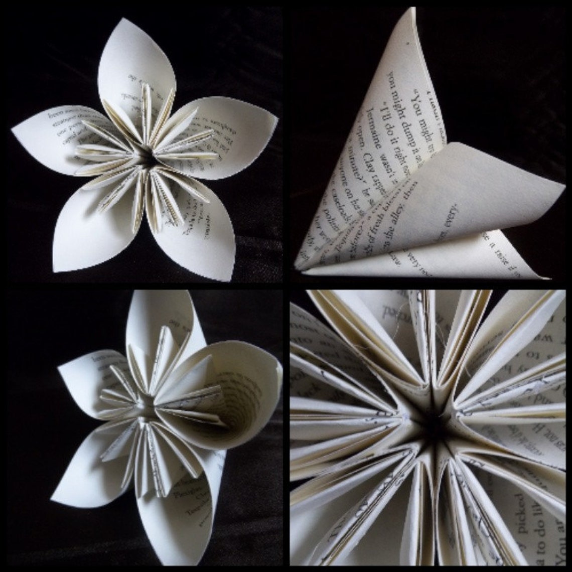 A Salvaged Book Paper Origami Kusudama Flower - Etsy