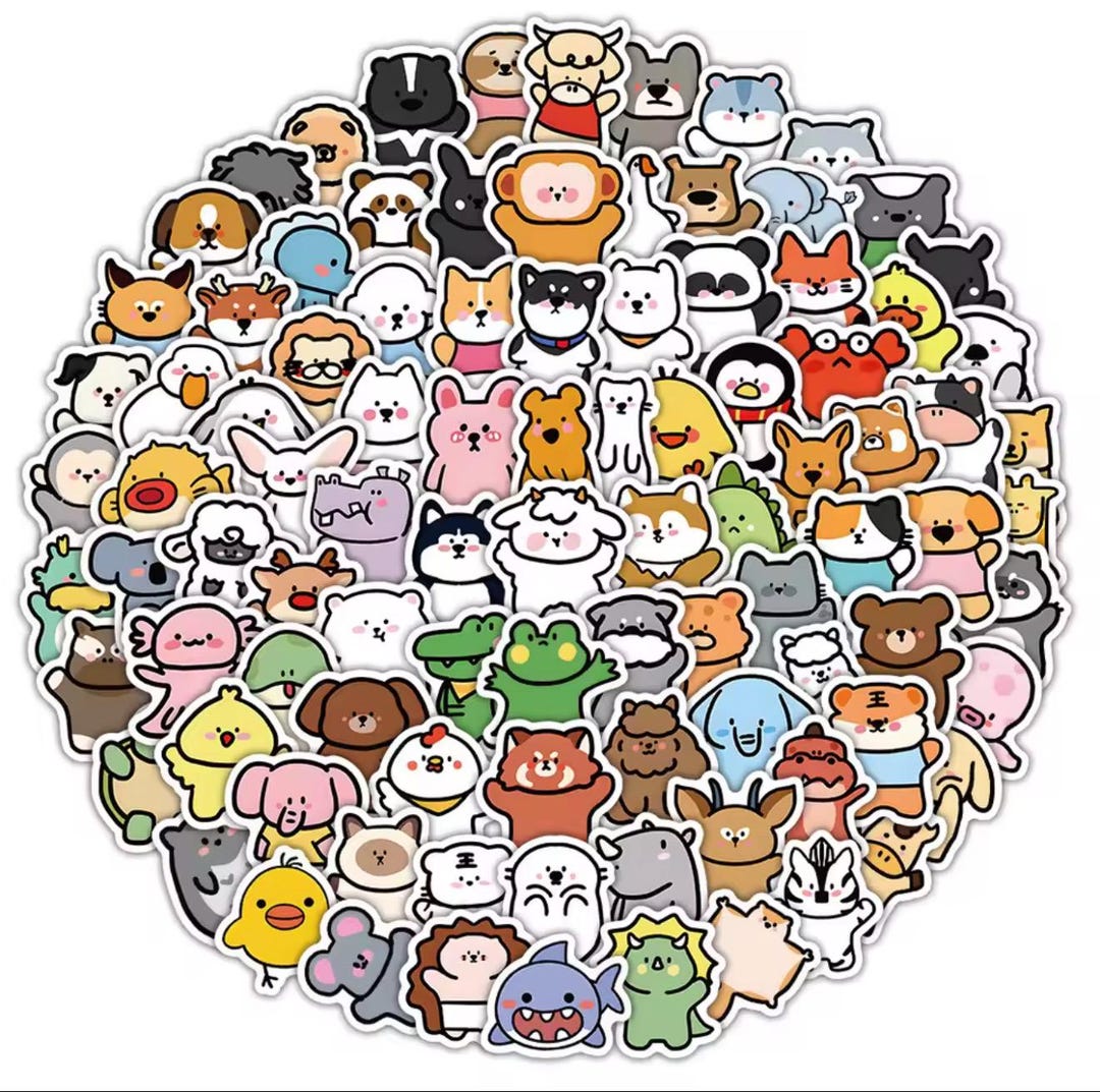 Funny Animal Sticker Pack – Waterproof Cartoon Decals for Scrapbooks ...