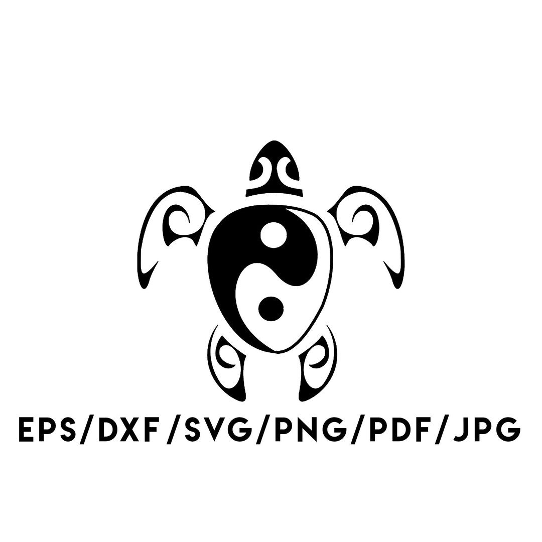 Yin Yang Turtle Design Instant Download Svg, Eps, Dxf, Png, Pdf, Jpg ...