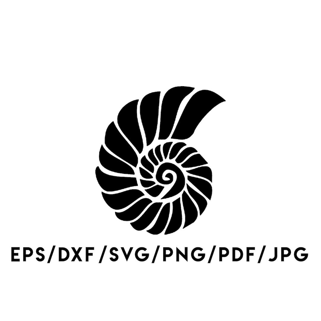 Seashell Stencil Design Instant Download Svg, Eps, Dxf, Png, Pdf, Jpg ...