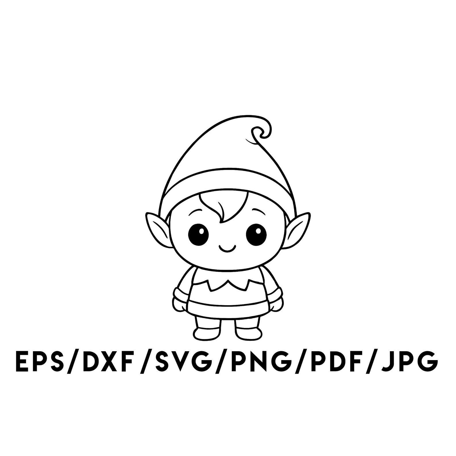 Christmas Elf Design Instant Download Svg, Eps, Dxf, Png, Pdf, Jpg ...