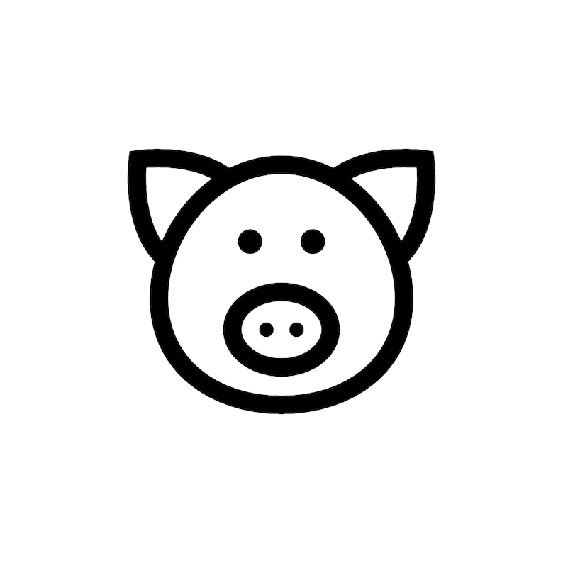 Basic Pig Drawing Design Instant Download Svg, Eps, Dxf, Png, Pdf, Jpg ...