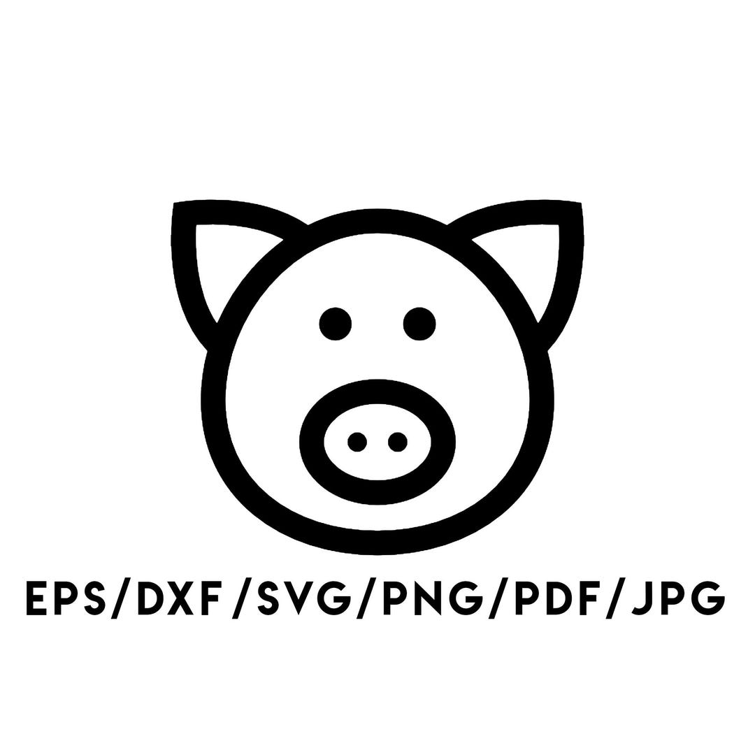 Basic Pig Drawing Design Instant Download Svg, Eps, Dxf, Png, Pdf, Jpg ...