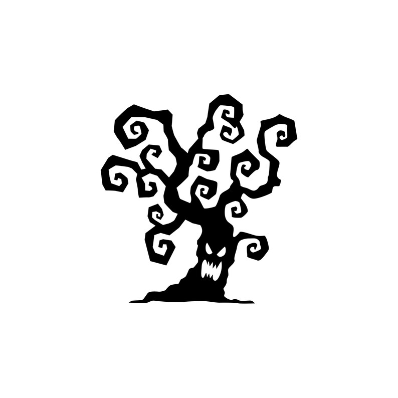 Scary Halloween Tree Design Instant Download Svg, Eps, Dxf, Png, Pdf ...