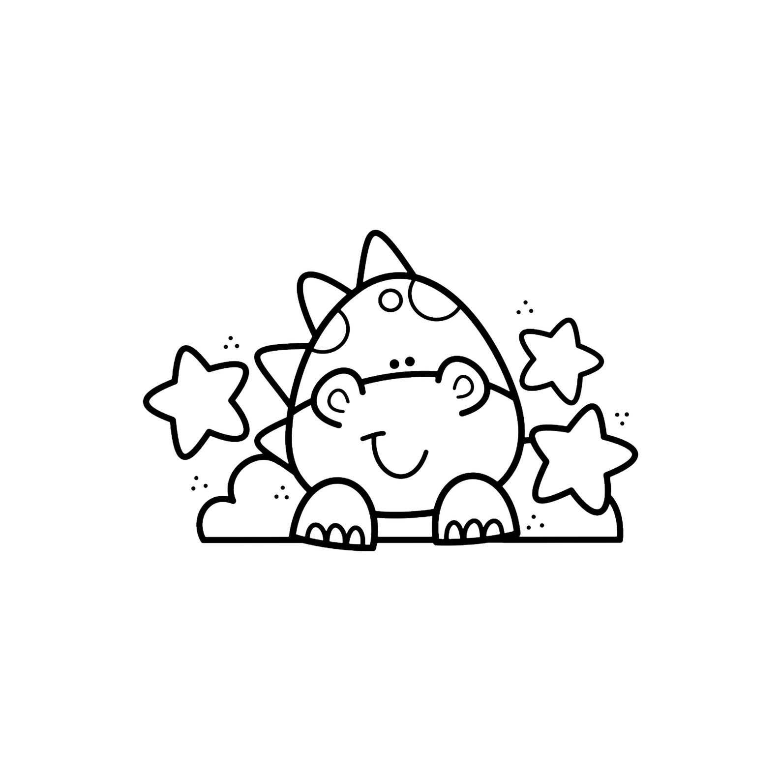 Cute Dinosaur Stars Design Instant Download Svg, Eps, Dxf, Png, Pdf ...