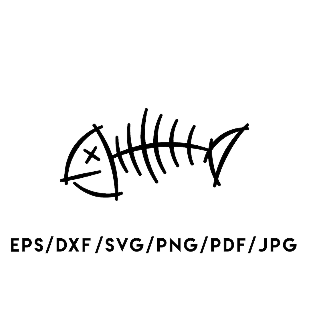 Fishbone Doodle Design Instant Download Svg, Eps, Dxf, Png, Pdf, Jpg ...