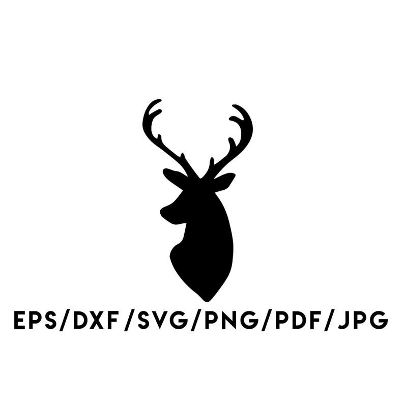 Deer Silhouette Design Instant Download Svg, Eps, Dxf, Png, Pdf, Jpg ...