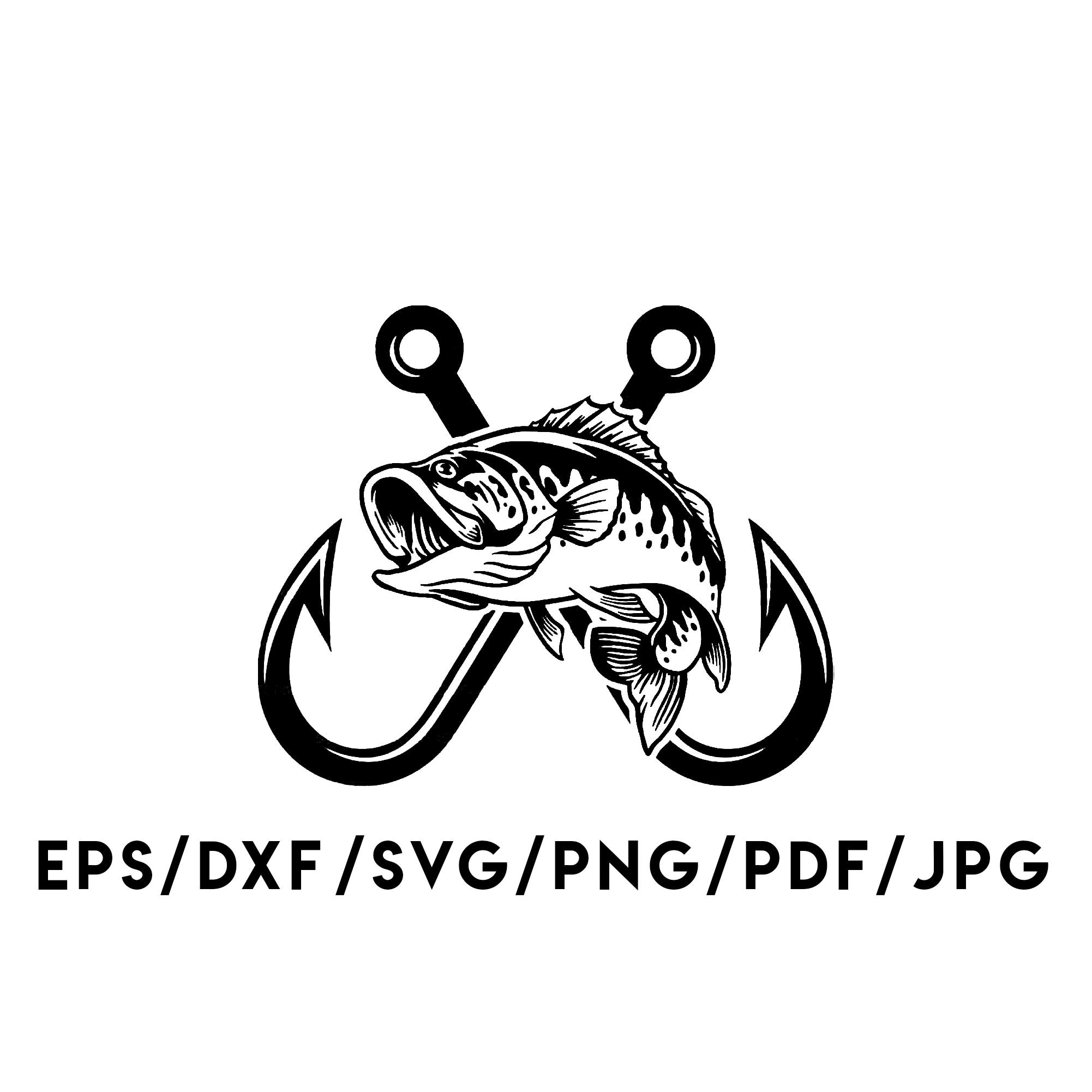 Fish and Hooks Design Instant Download Svg, Eps, Dxf, Png, Pdf, Jpg ...