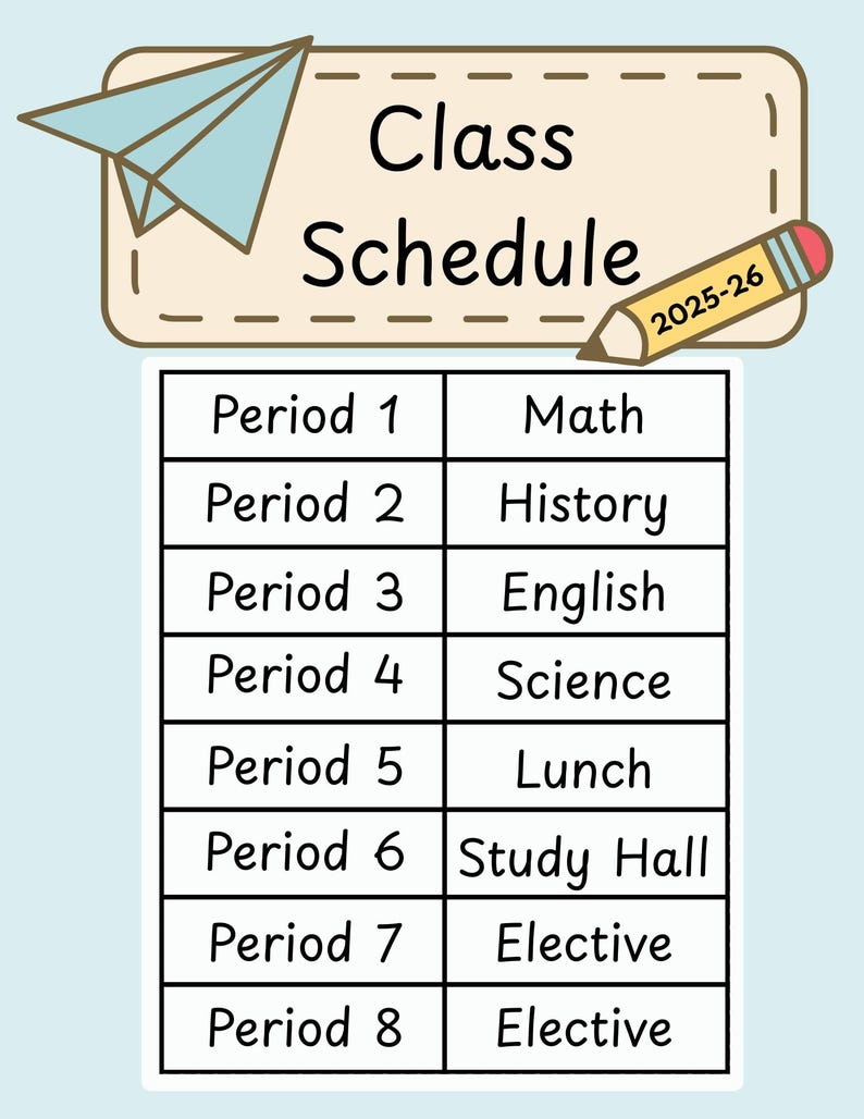 Editable Canva Class Schedule Templates: Classroom Decor (digital ...