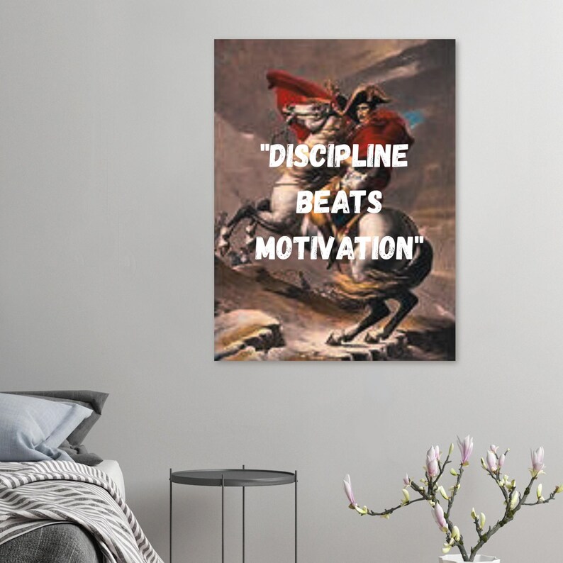 Discipline Beats Motivation ,motivational Poster, Wall Art, Discipline ...