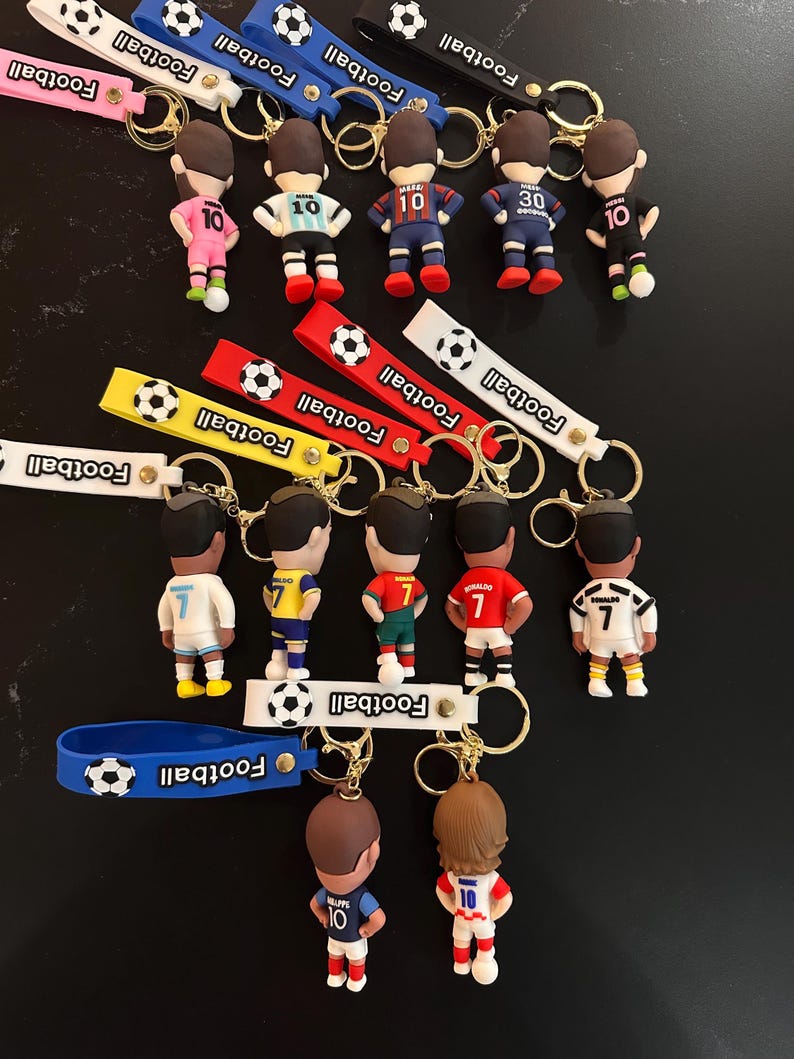 Soccer Player Figurine Keychain, Fifa-style Keyring - Etsy