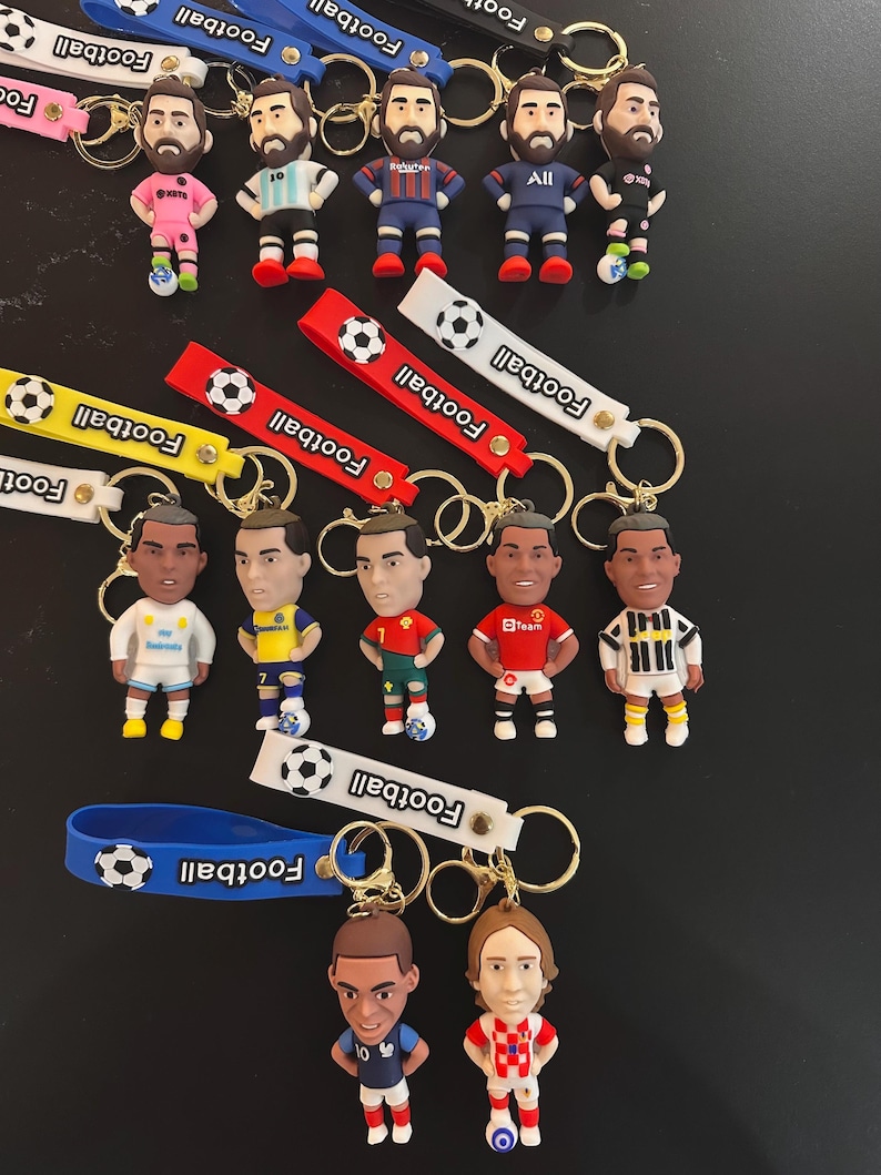 Soccer Player Figurine Keychain, Fifa-style Keyring - Etsy