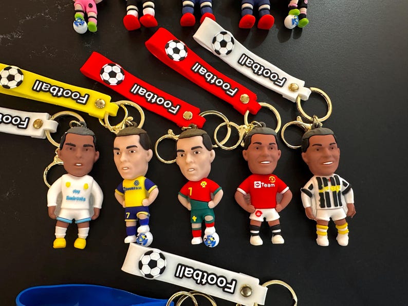 Soccer Player Figurine Keychain, Fifa-style Keyring - Etsy