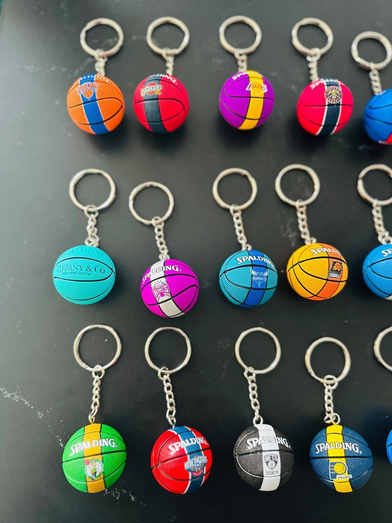 3D NBA Basketball Team Keychain, Sports Fan Gift - Etsy