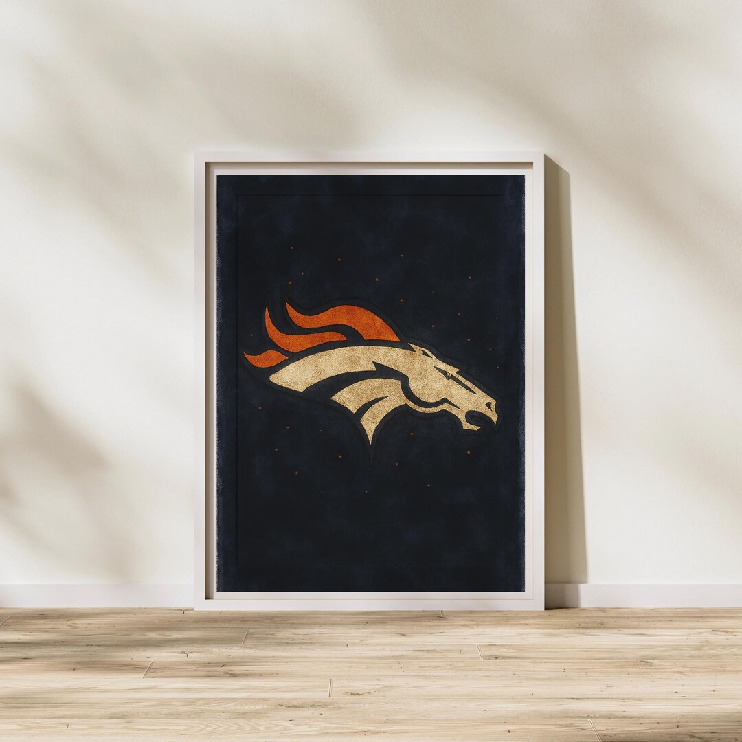 Denver Broncos Inspired Football Wall Art | Fierce Bronco Head Design ...