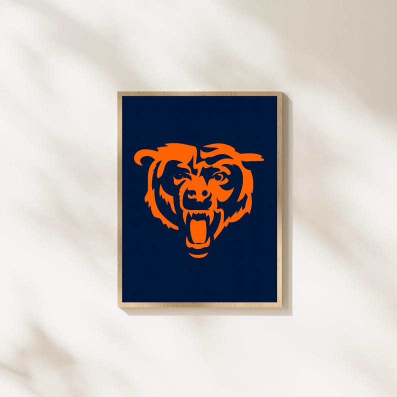 Chicago Bears Inspired Wall Art, Football Print, Sports Decor, Gift for ...