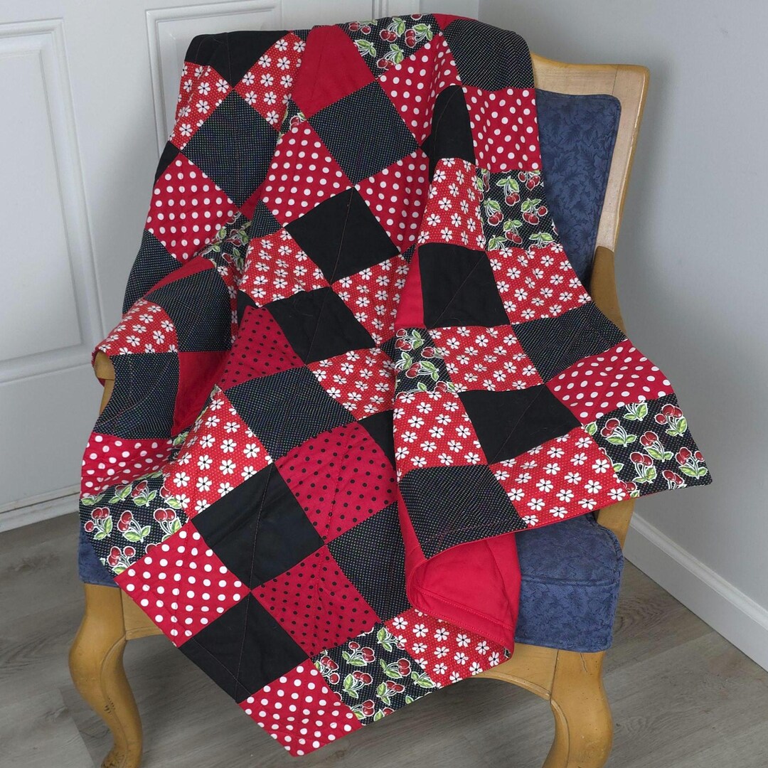 Cherry Print Baby Quilt: Heirloom Cotton Crib Blanket (35x44 Inches) - Etsy
