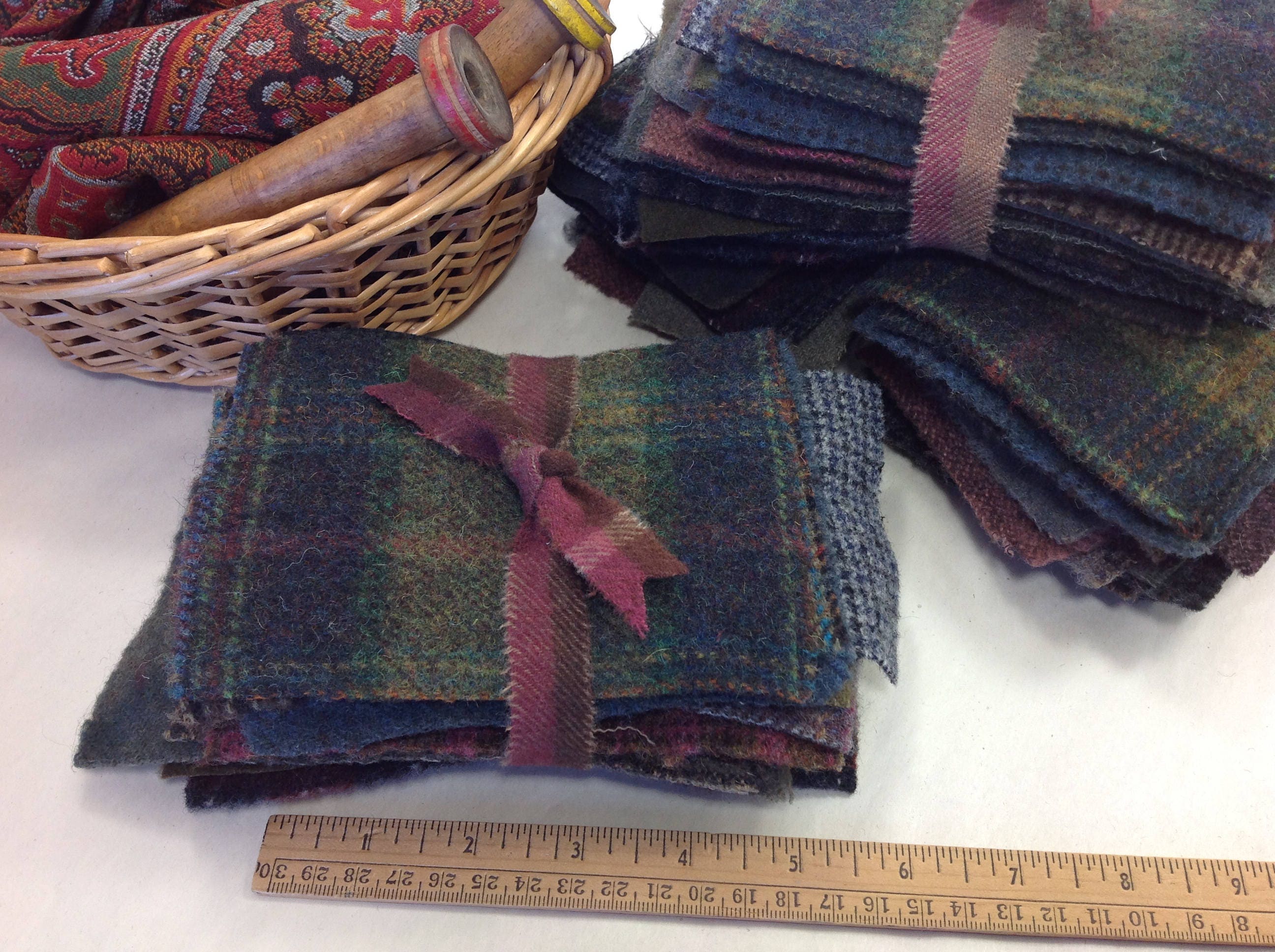 Scrappy Darks, Wool Pieces for Applique and Crafting, Dark Textures and ...