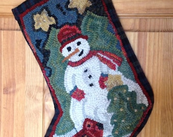 Rug Hooking PATTERN Snowman and Broom Stocking P204 DIY | Etsy