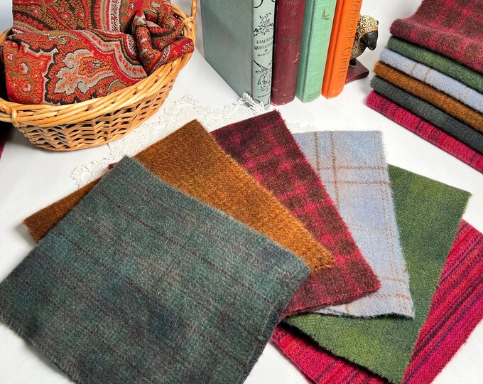 Primitive Garden Wool Pack, 26 Small Wool Pieces for Applique and Craft ...