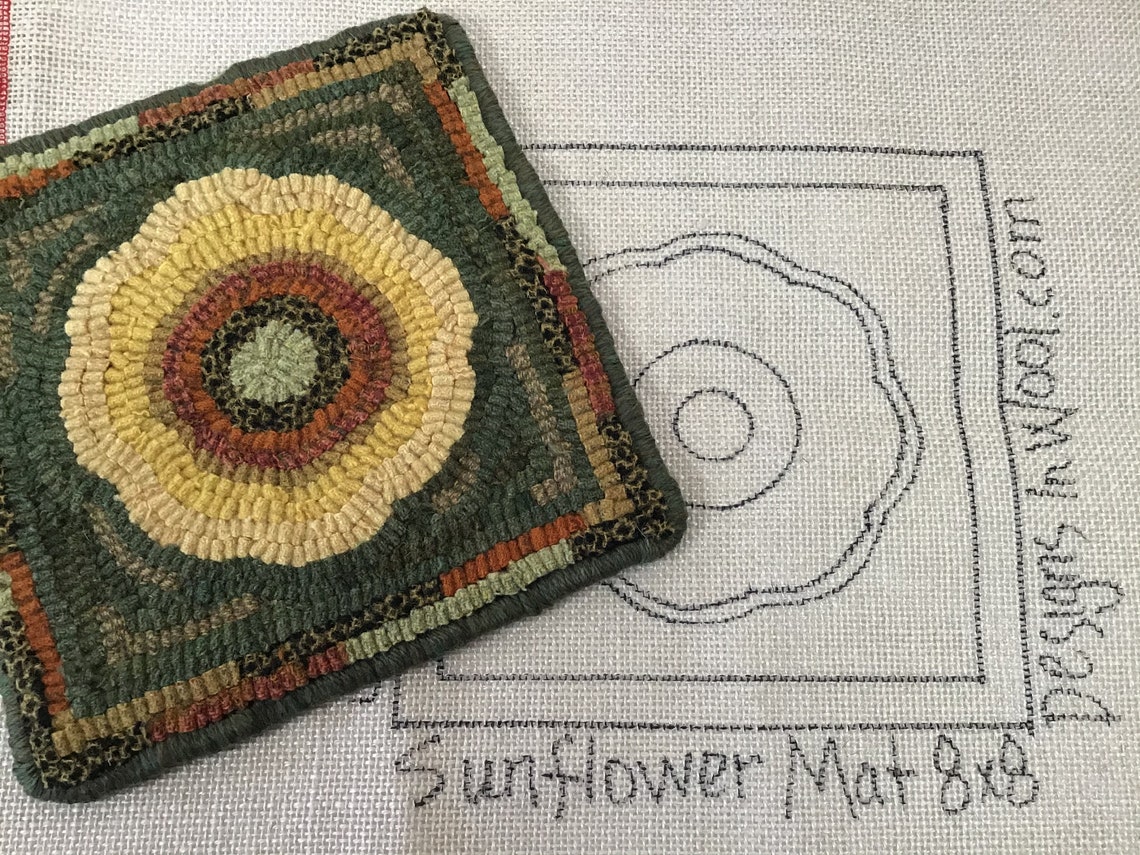 Rug Hooking PATTERN Sunflower Mat 8 X 8 P113 | Etsy