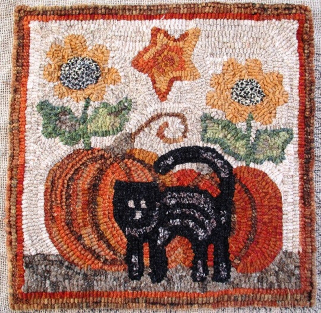 Rug Hooking PATTERN, Fall is Here, 14" X 14", P150, DIY Primitive ...