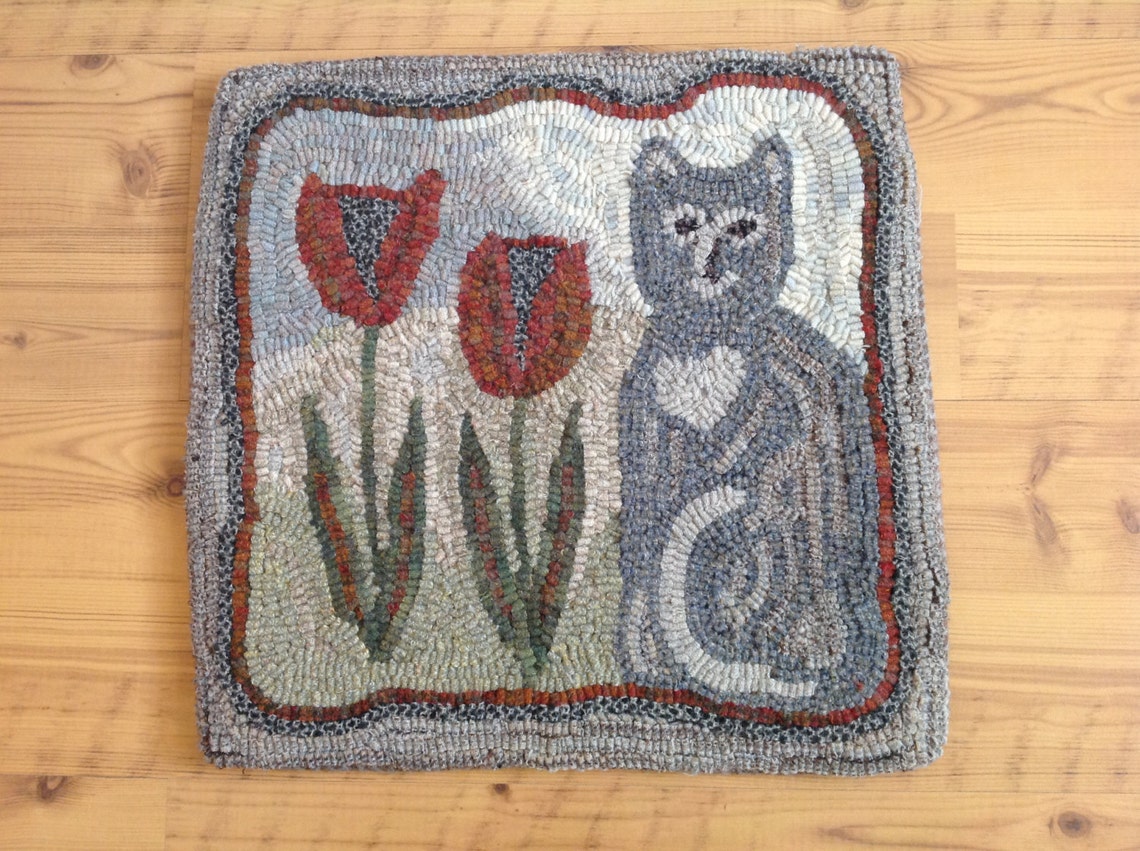 Rug Hooking PATTERN Tulip the Cat 14 X 14 P105 - Etsy
