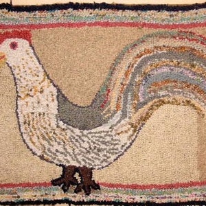 Rug Hooking PATTERN, Antique Chicken, 20" X 28", P133, Reproduction ...