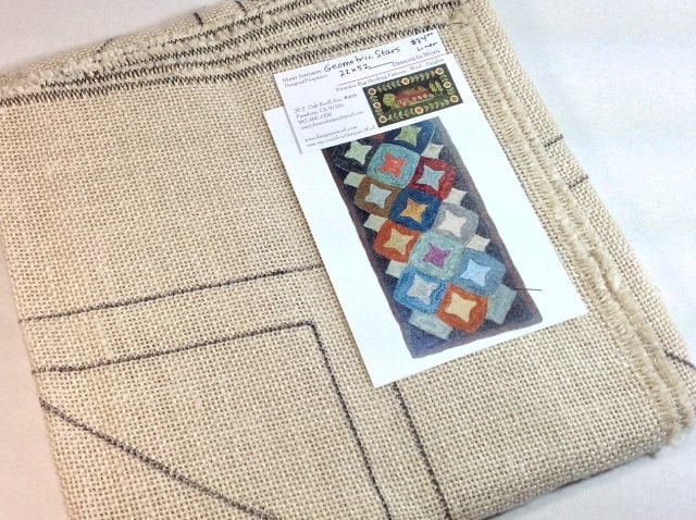 Rug Hooking PATTERN, Geometric Stars 22 x 52, J777, Primitive Wide Cut ...