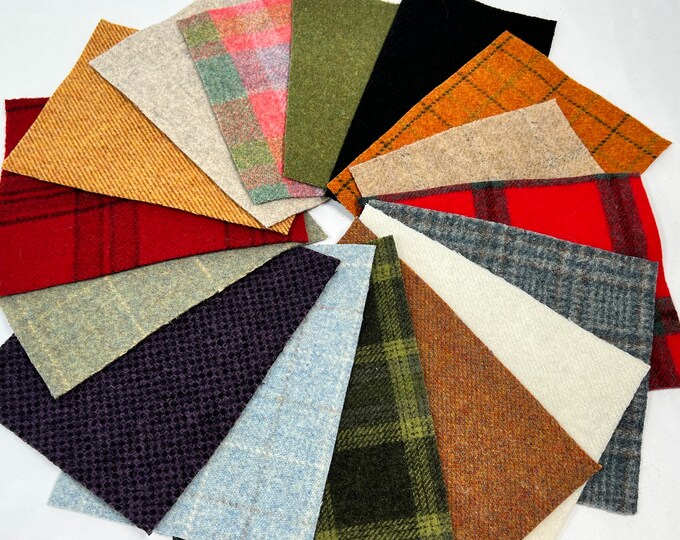 Flower Garden Scrap Pack, 16 Wool Pieces for Applique and Craft ...