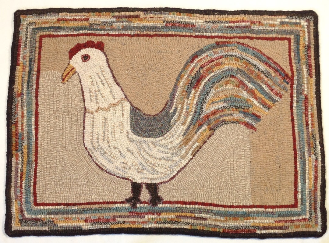Rug Hooking PATTERN, Antique Chicken, 20" X 28", P133, Reproduction ...