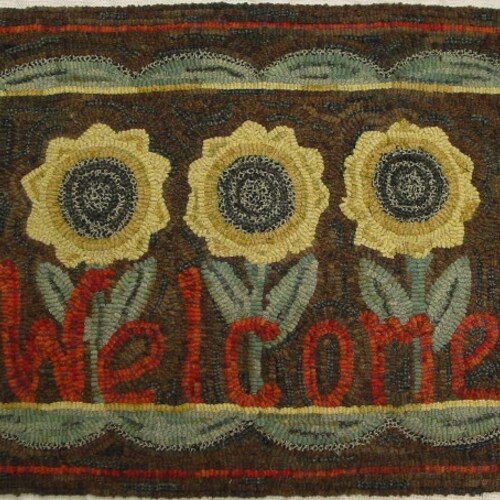 Rug Hooking PATTERN sunflower Welcome 18 X - Etsy