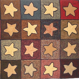 Rug Hooking Pattern, Stars Abound, 36" X 54", P111, Primitive Hooked ...