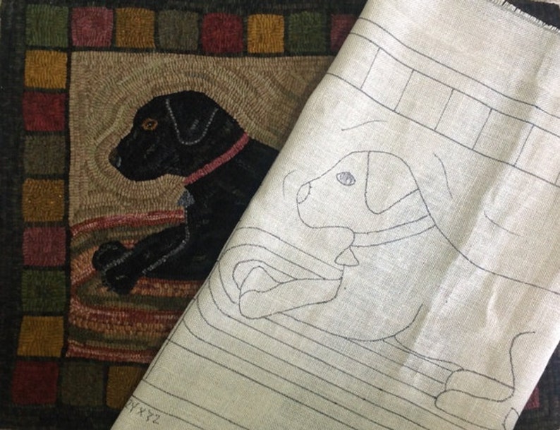 Rug Hooking PATTERN, Burnie the Labrador, 24" X 32", P181, DIY Hooked ...