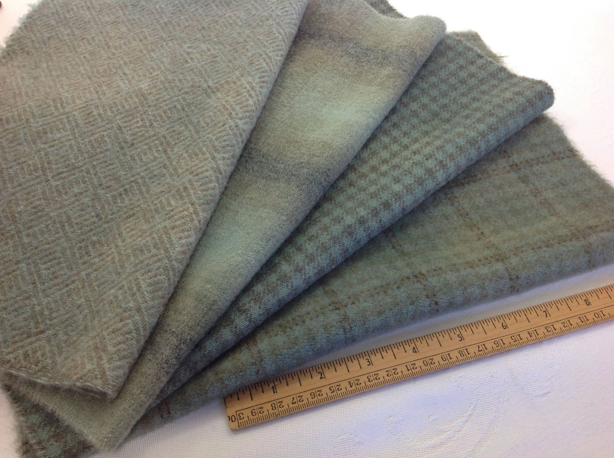 4) fat 1/8ths, Weathered Copper, Hand Dyed Wool for Rug Hooking and ...