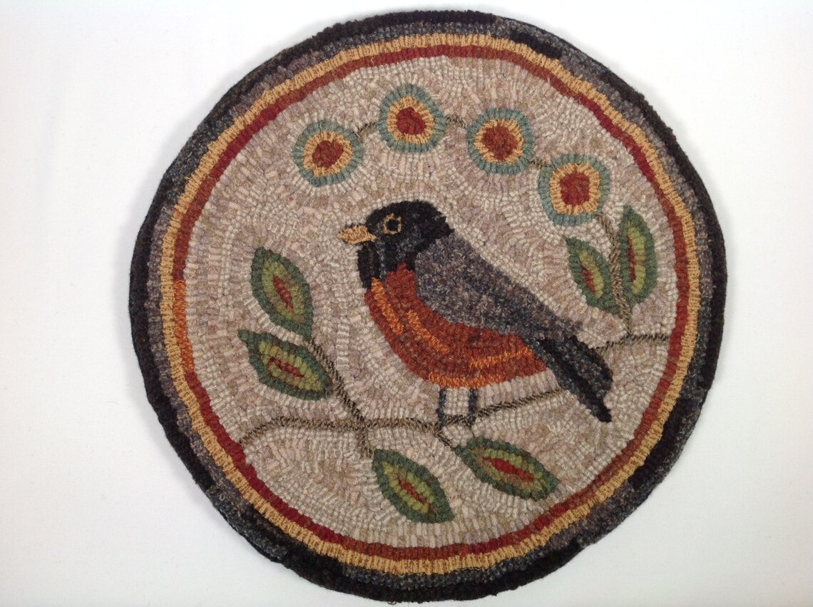 Rug Hooking PATTERN Robin Chair Pad or Table Mat 14 - Etsy