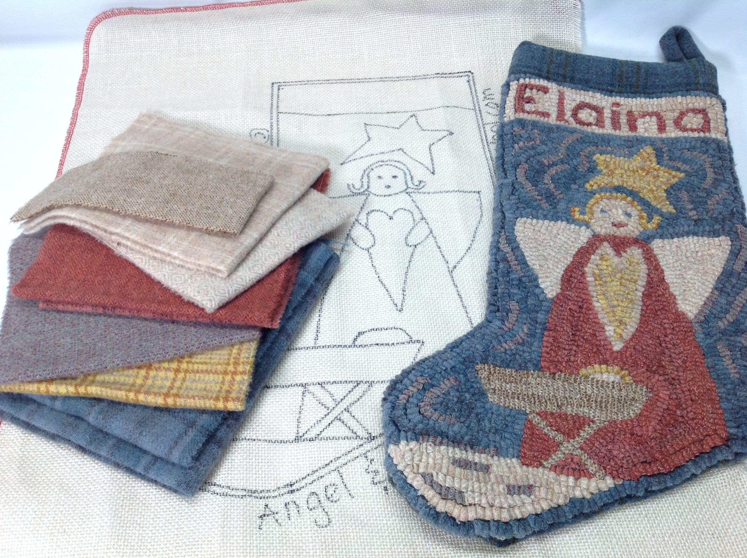 Rug Hooking PATTERN, Angel and Manger Stocking, P120, Christmas ...