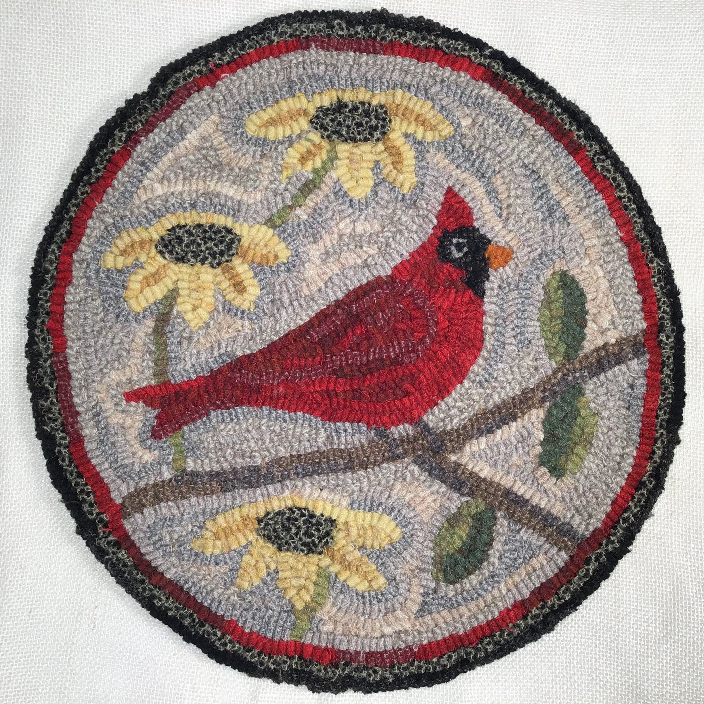 Rug Hooking PATTERN, Cardinal Chair Pad or Table Mat, 14 Round, P136 ...