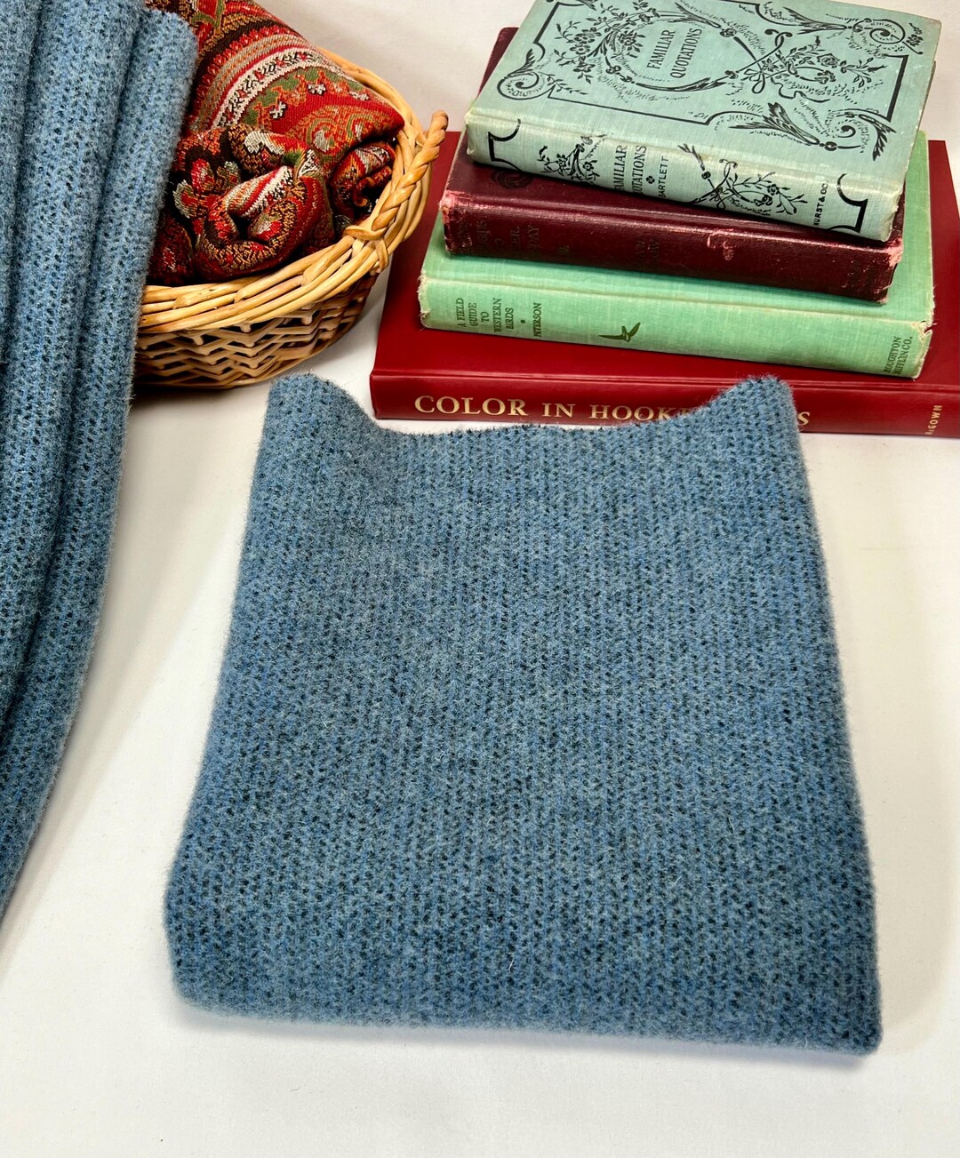 Federal Blue, Mill Dyed Wool Fabric for Rug Hooking and Applique, W717 ...