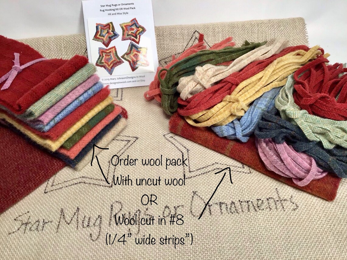 Star Mug Rugs KIT or Wool Pack WP226 DIY Mug Rugs or - Etsy