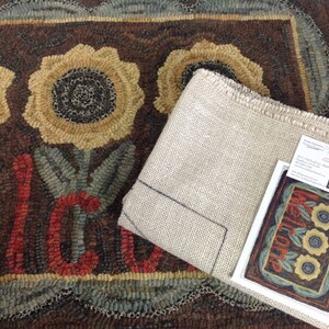 Rug Hooking PATTERN, "sunflower Welcome" 18" X 28" , P191, DIY Rug ...