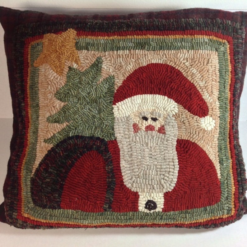 Rug Hooking PATTERN Old Saint Nick 14 X 16 Christmas Hooked | Etsy