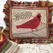 Rug Hooking PATTERN, Red Cardinal 10" X 12", P213, Folk Art Bird Design ...