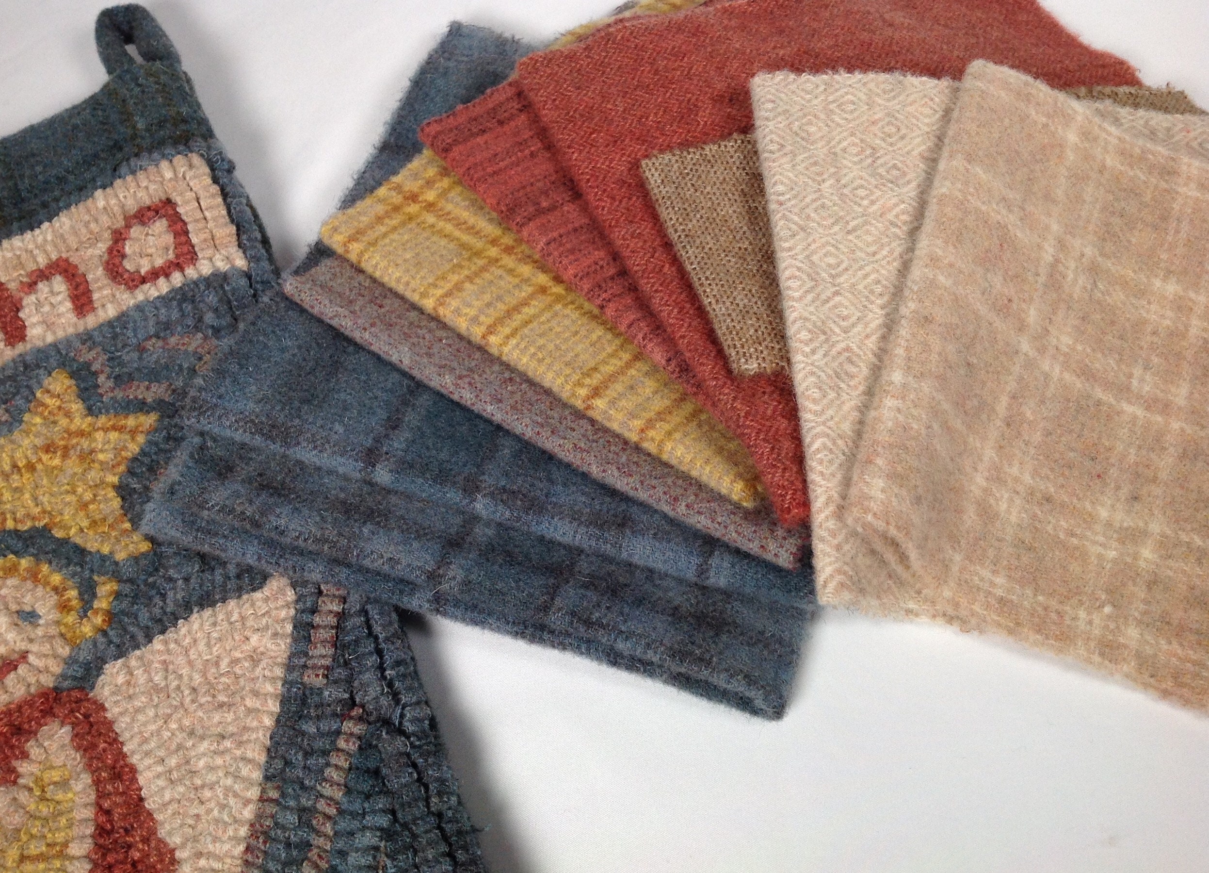 WOOL PACK for Rug Hooking and Applique, WP211, Christmas Stocking Wool ...