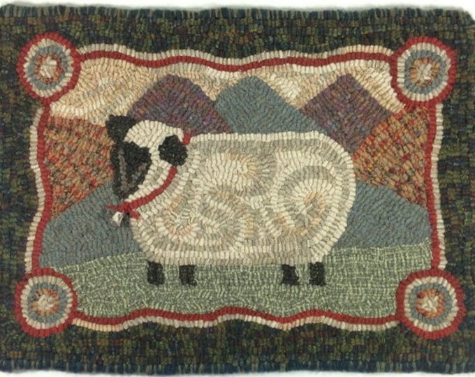 Rug Hooking PATTERN, Sheep in the Hills, 12" X 18", P195, DIY Primitive ...