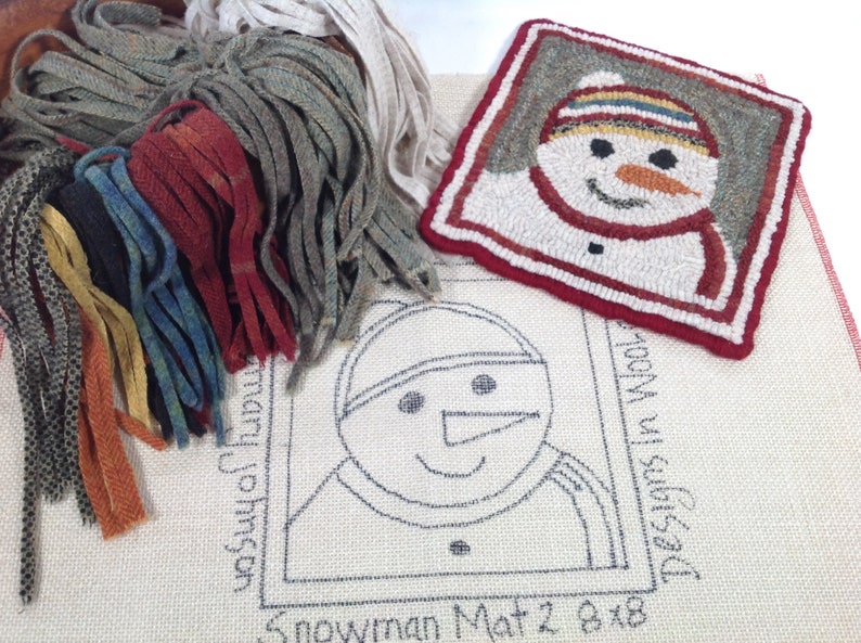 Rug Hooking KIT snowman Mat 2 8 X 8 | Etsy