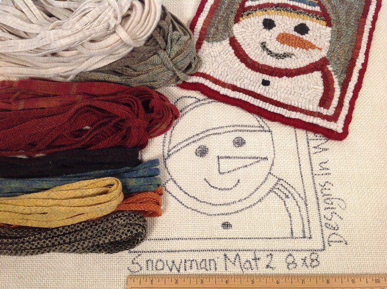Rug Hooking KIT snowman Mat 2 8 X 8 - Etsy